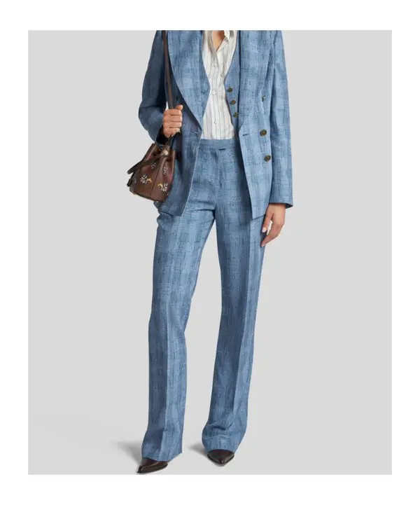 Etro Textured Straight Leg Pants