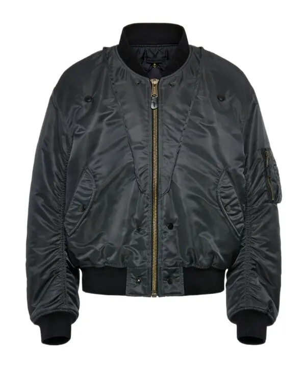 MAISON MARGIELA Reversible Bomber Jacket With Signature Stitches - Dark Gray