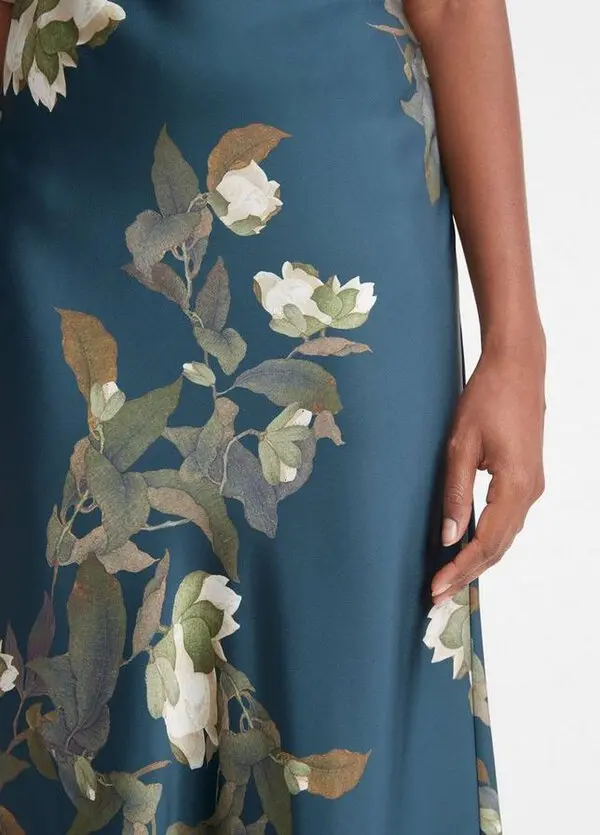 Vince Floral Print High-waisted Midi Skirt