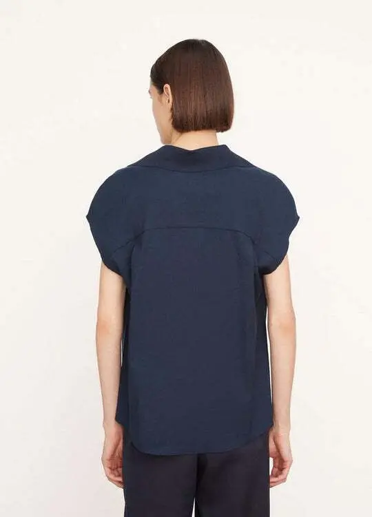 Vince Cap-sleeve Polo Shirt