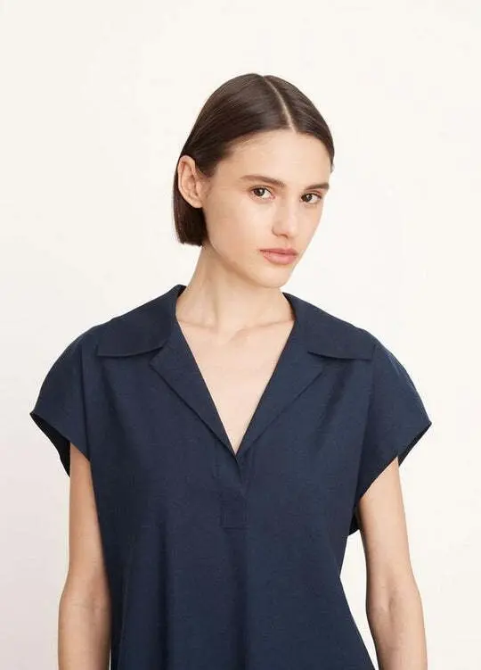 Vince Cap-sleeve Polo Shirt