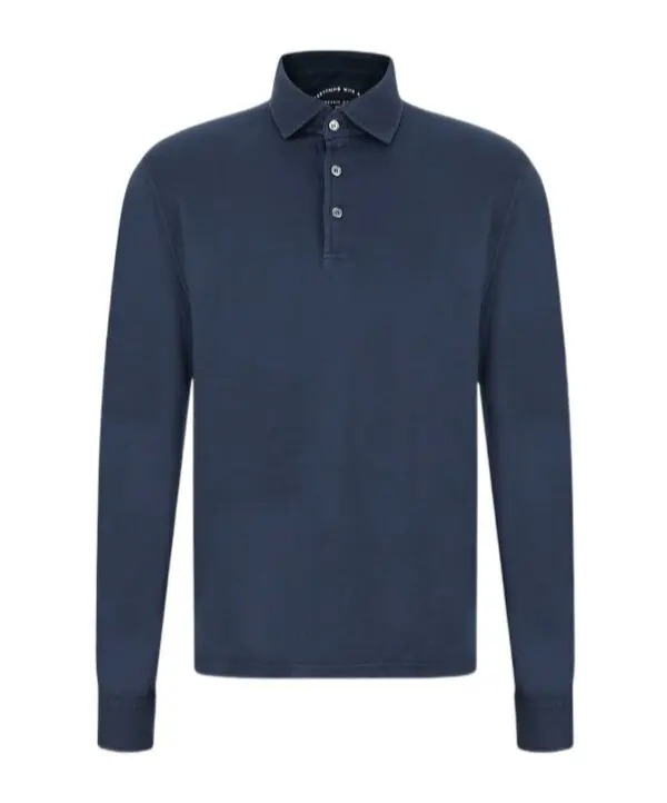 Fedeli Long Sleeve Polo - Blue