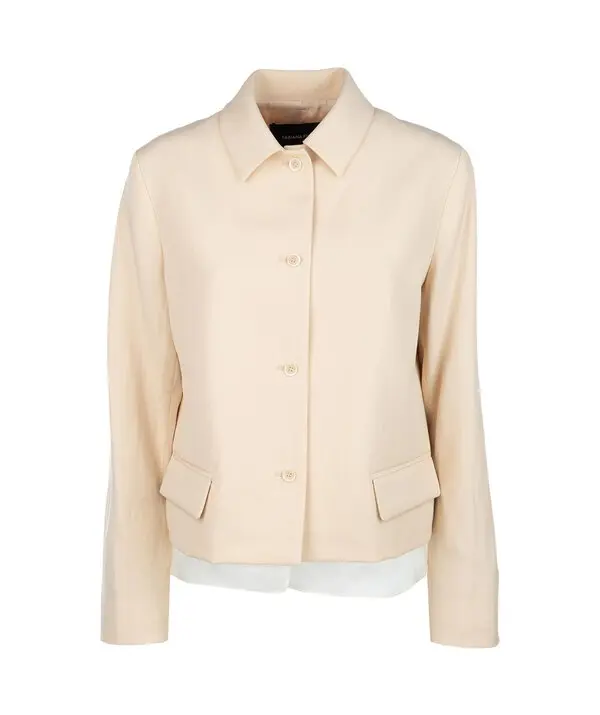 Fabiana Filippi Long Sleeve Casual Jacket - Beige