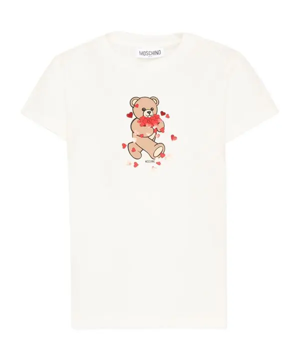 Moschino Teddy Bear Heart-print Cotton T-shirt - White