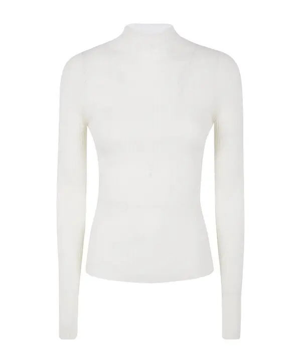 TWINSET Long Sleeved High-neck Ribbed Jumper
