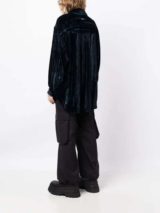Palm Angels Velvet Crinkled Shirt