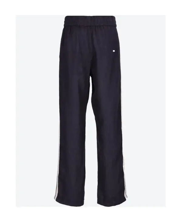 Palm Angels Logo-embroidered Linen Trousers