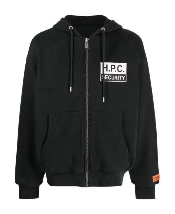 Heron Preston Full Zip Hoodie With Logo Detail