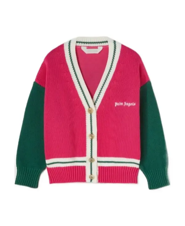 Palm Angels Bear-print Colour-block Cardigan