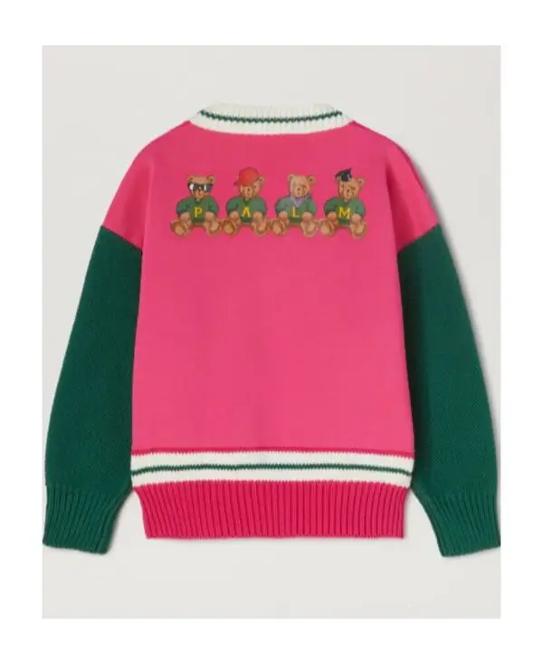 Palm Angels Bear-print Colour-block Cardigan