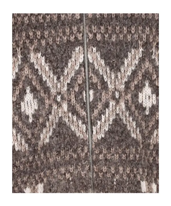 Brunello Cucinelli Fair Isle Pattern High Neck Zip-up Cardigan - No