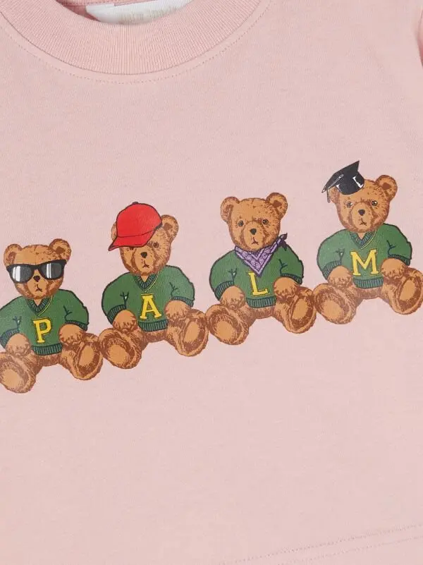 Palm Angels College Bears Cropped T-shirt