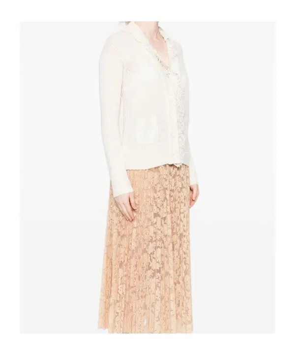 Ermanno Scervino Lace-trimmed Buttoned Cardigan