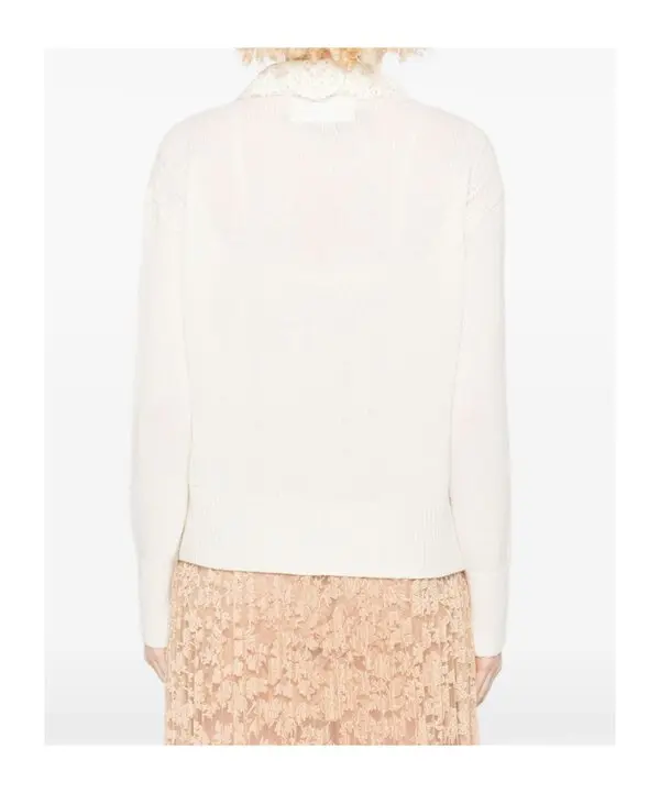 Ermanno Scervino Lace-trimmed Buttoned Cardigan