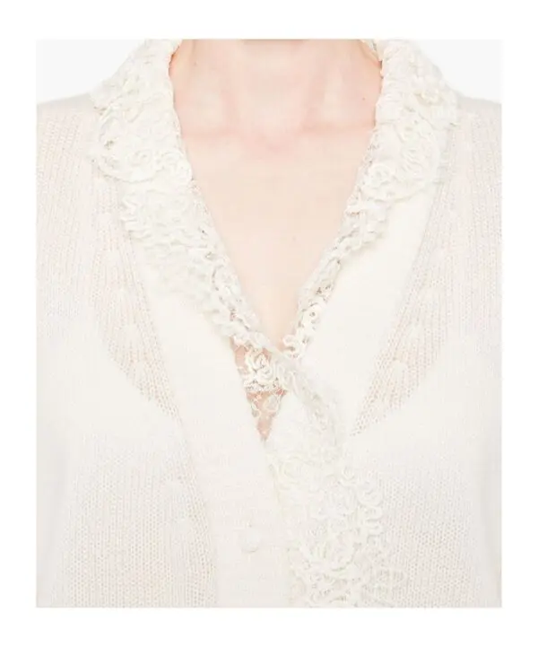 Ermanno Scervino Lace-trimmed Buttoned Cardigan