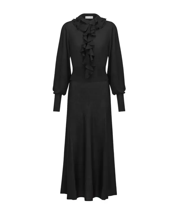 Dior Mid-length Dress With Removable Ruched Collar
