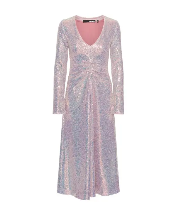 ROTATE BY BIRGER CHRISTENSEN V-neck Long-sleeved Dress