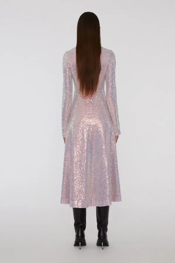 ROTATE BY BIRGER CHRISTENSEN V-neck Long-sleeved Dress