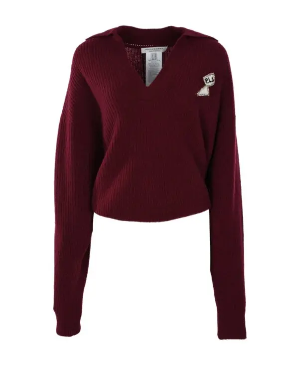 Philosophy Di Lorenzo Serafini Long-sleeved Ribbed Knit Sweater With Lapel