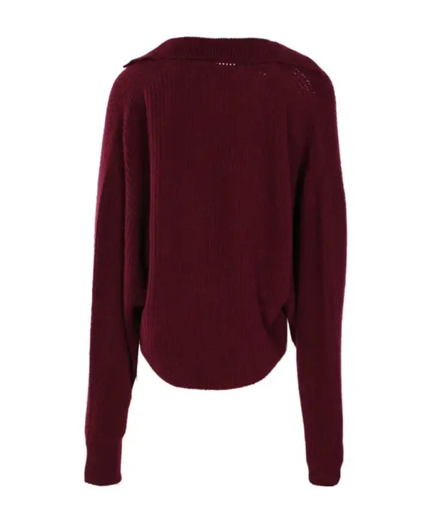 Philosophy Di Lorenzo Serafini Long-sleeved Ribbed Knit Sweater With Lapel
