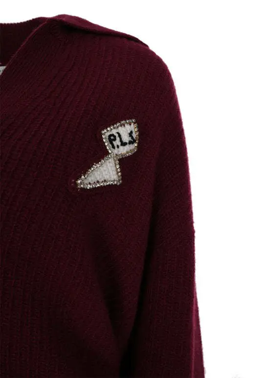 Philosophy Di Lorenzo Serafini Long-sleeved Ribbed Knit Sweater With Lapel