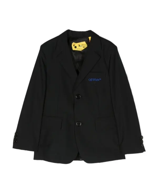 Off-White Single-breasted Logo-embroidered Blazer