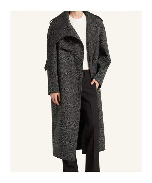 COURREGES Asymmetrical Collar Long Coat