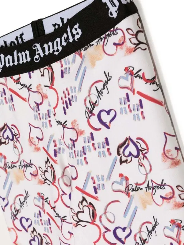 Palm Angels Logo-waistband Graphic-print Leggings
