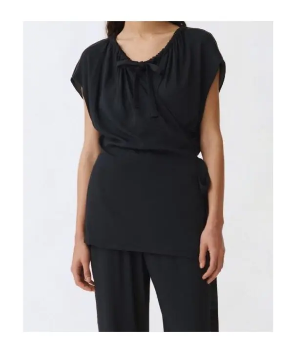 Fabiana Filippi Sleeveless Shirt With Pussy Bow Detail - Black