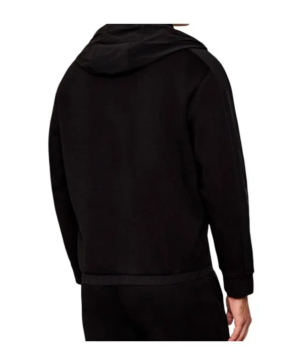 Armani Exchange Long Sleeve Hooded Sweatshirt With Snap Button Closure
