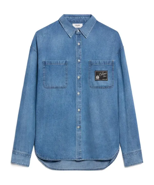 Celine Shirt In Cotton Denim - Indigo