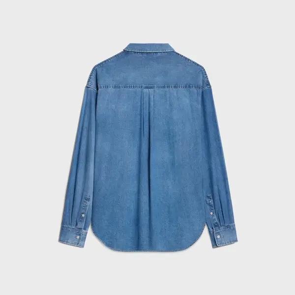 Celine Shirt In Cotton Denim - Indigo