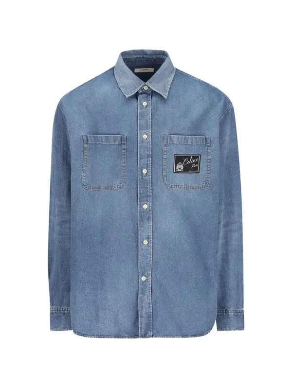 Celine Shirt In Cotton Denim - Indigo
