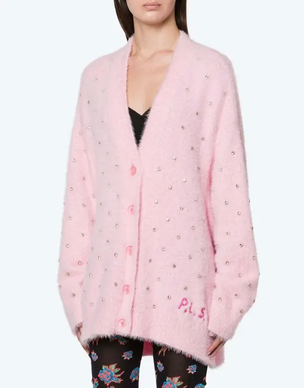 Philosophy Di Lorenzo Serafini Embellished Long Sleeve V-neck Cardigan