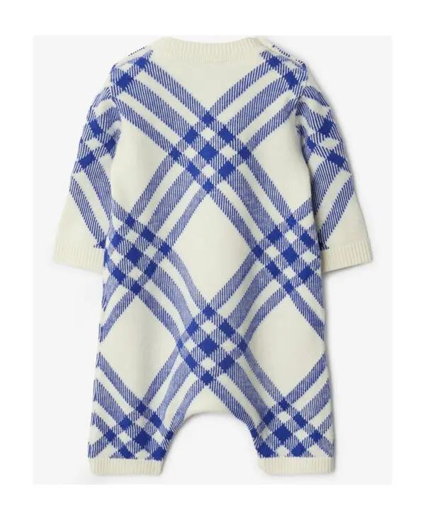 Burberry Checked Ribbed-knit Babygrow Set