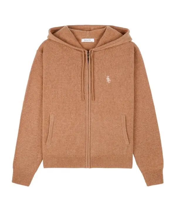 SPORTY  RICH Sporty & Rich Cashmere Zip Hoodie