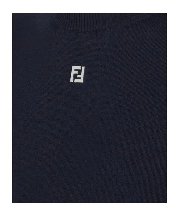 Fendi Logo Plaque Crewneck Knitted Jumper