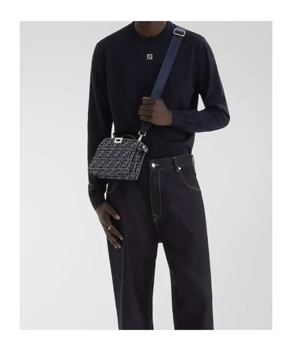 Fendi Logo Plaque Crewneck Knitted Jumper