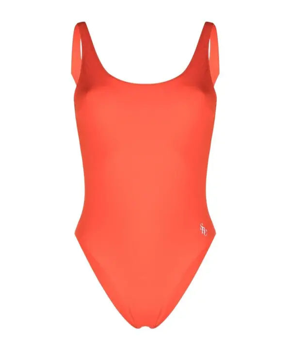 SPORTY  RICH Printed Backless One-piece Swimsuit