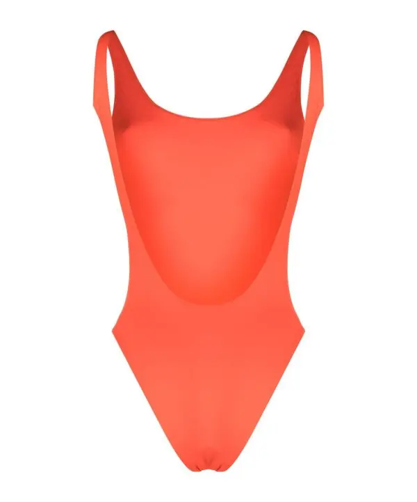 SPORTY  RICH Printed Backless One-piece Swimsuit