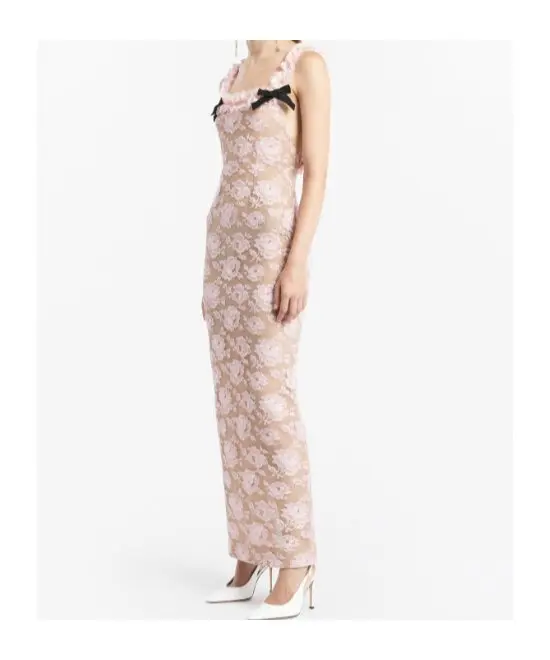 Alessandra Rich Ruffled Lace Evening Dress