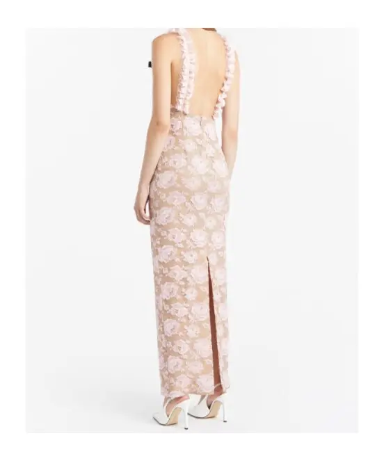 Alessandra Rich Ruffled Lace Evening Dress