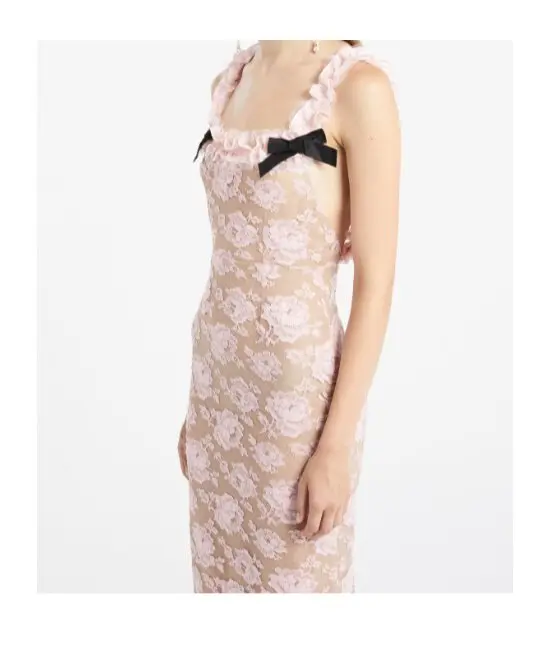 Alessandra Rich Ruffled Lace Evening Dress