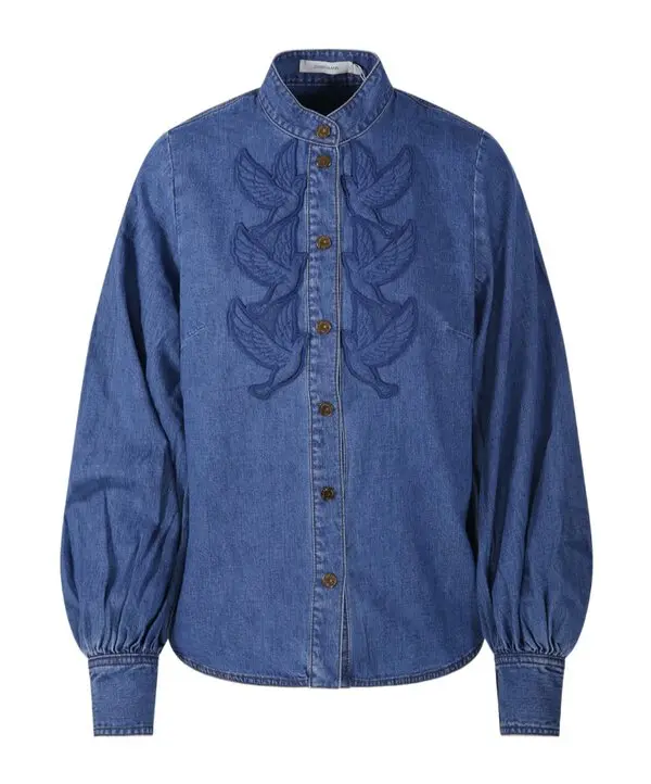 Zimmermann Embroidered Denim Shirt