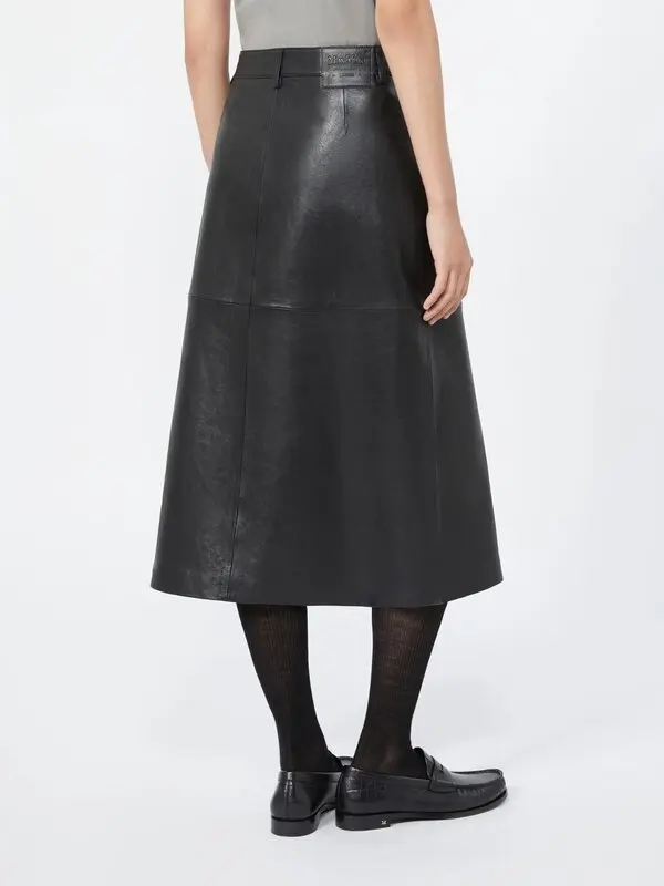 Max Mara Leather Panelled Skirt
