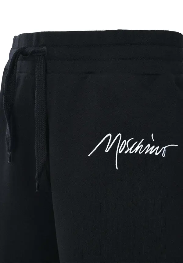Moschino Embroidered Organic Cotton Track Shorts