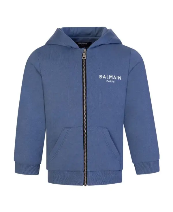 Balmain Logo-print Zipped Hoodie