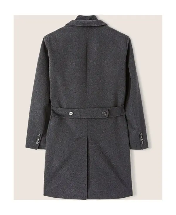 Loro Piana Long Sleeve Coat With Knitted Collar