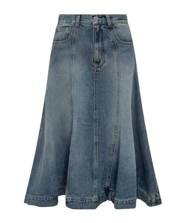 Victoria Beckham High Waist Panelled Kick Flare Skirt
