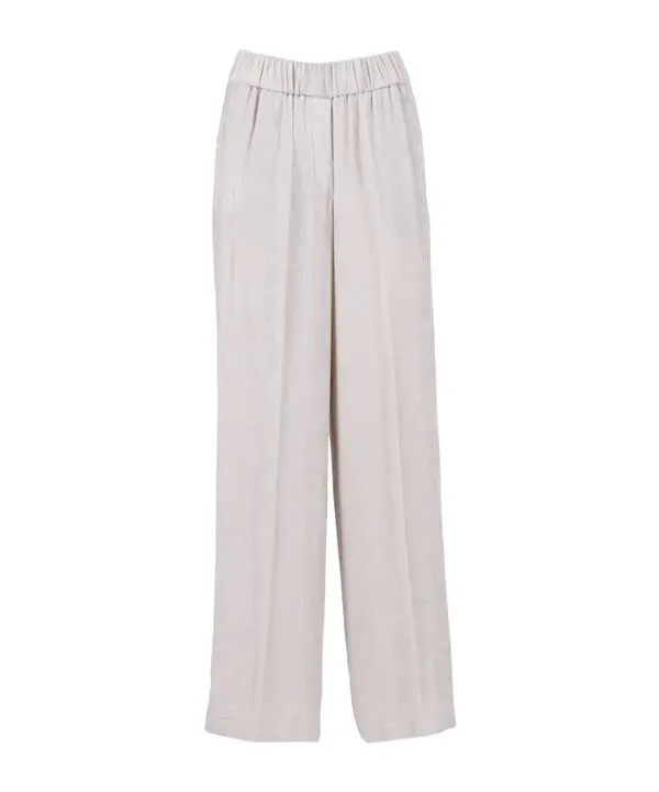 Peserico Elastic-waist Wide Leg Trousers - White